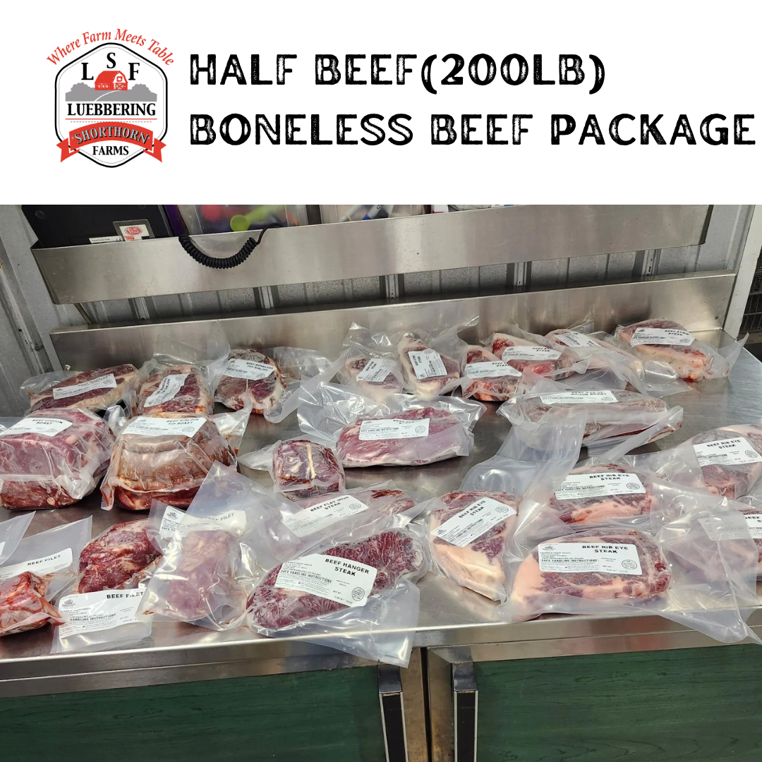 Half Beef(200lb) Boneless Cut Package – Luebbering Shorthorn Farms